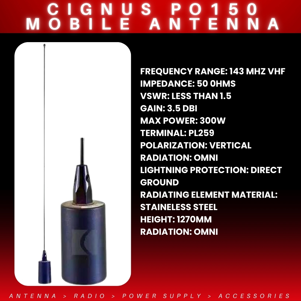 Cignus PO150 Mobile Antenna 143Mhz VHF | Shopee Philippines