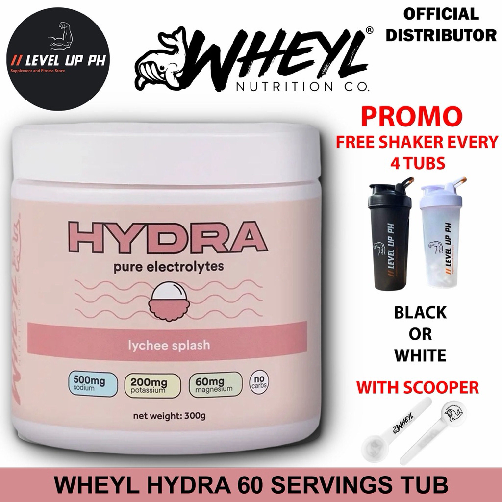 WHEYL HYDRA ELECTROLYTES POWDER 60 SERVING TUB FREE STICKER AND SCOOPER ...