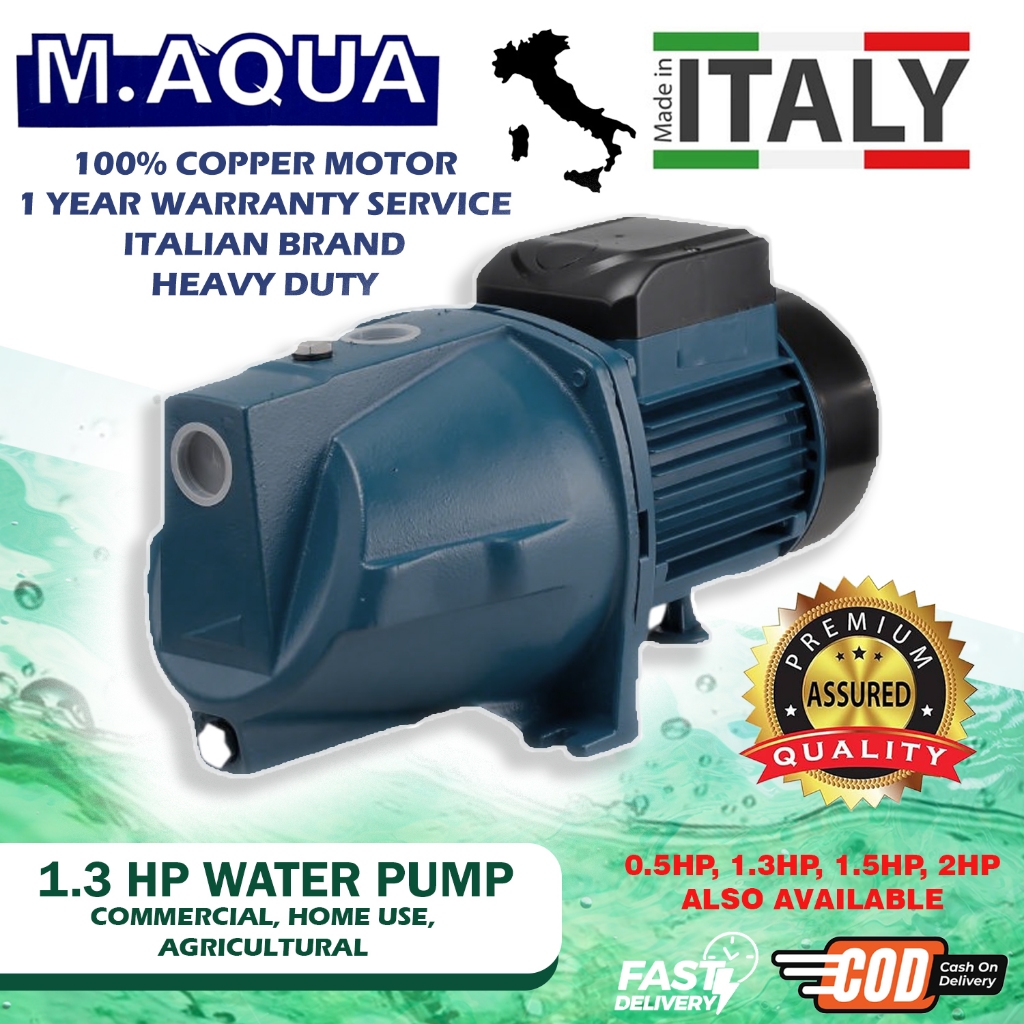 M AQUA Italy Jet Pump Water Pump Jetmatic Booster Pump Shallow Well 0.5 ...