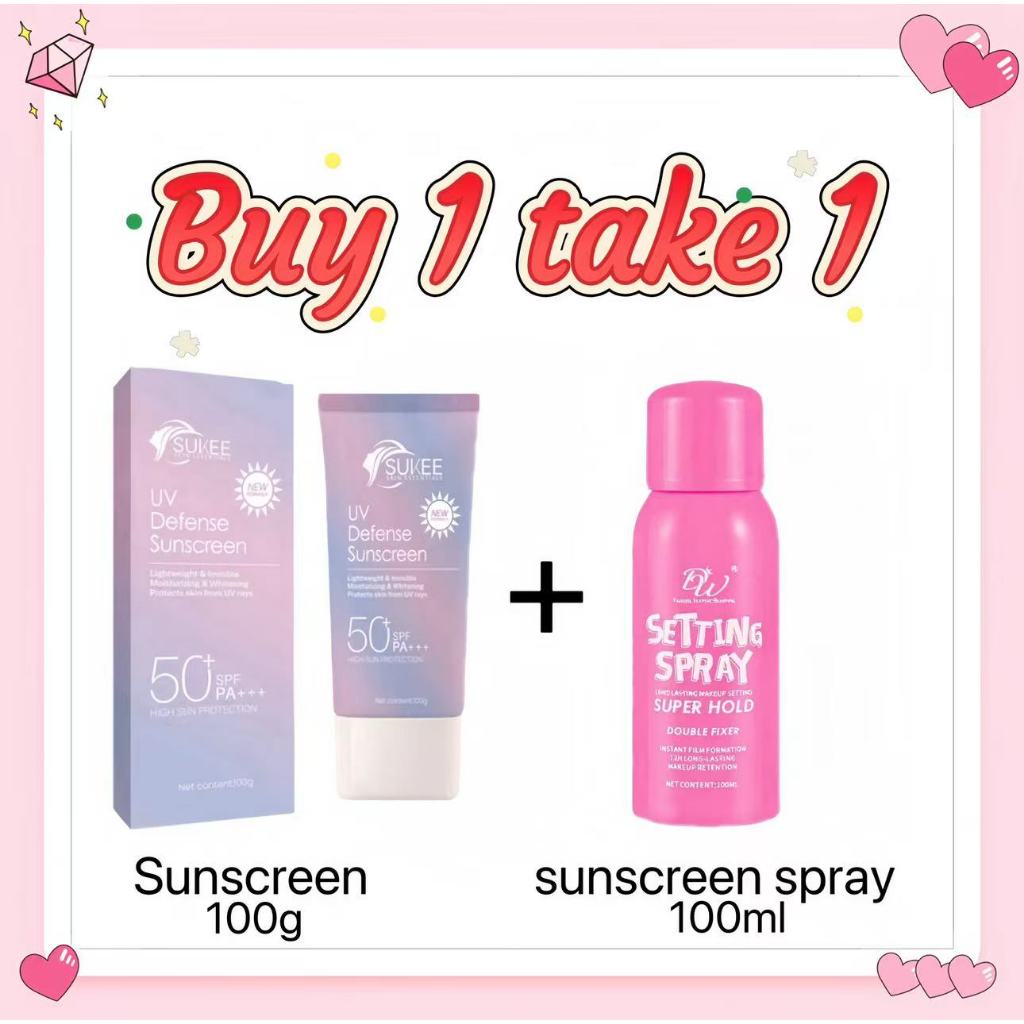 (Buy 1 Take 1) SUKEE 100g UV Defense Sunscreen SPF50 and Lightweight ...