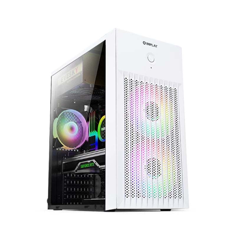 INPLAY LITE X220 WHITE MATX CASE FOR DESKTOP WITH 2 ARGB FANS 120MM ...
