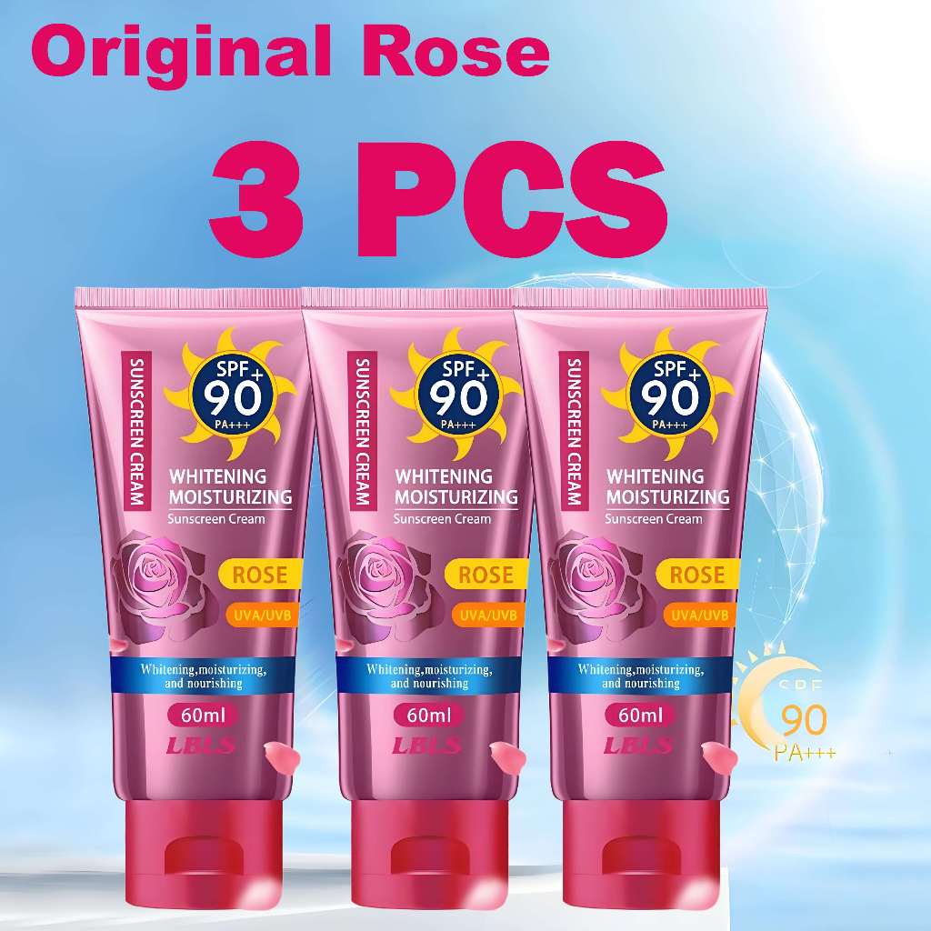 LBLS Rose Sunscreen Cream SPF 90+ High Protection UV Skincare Facial ...