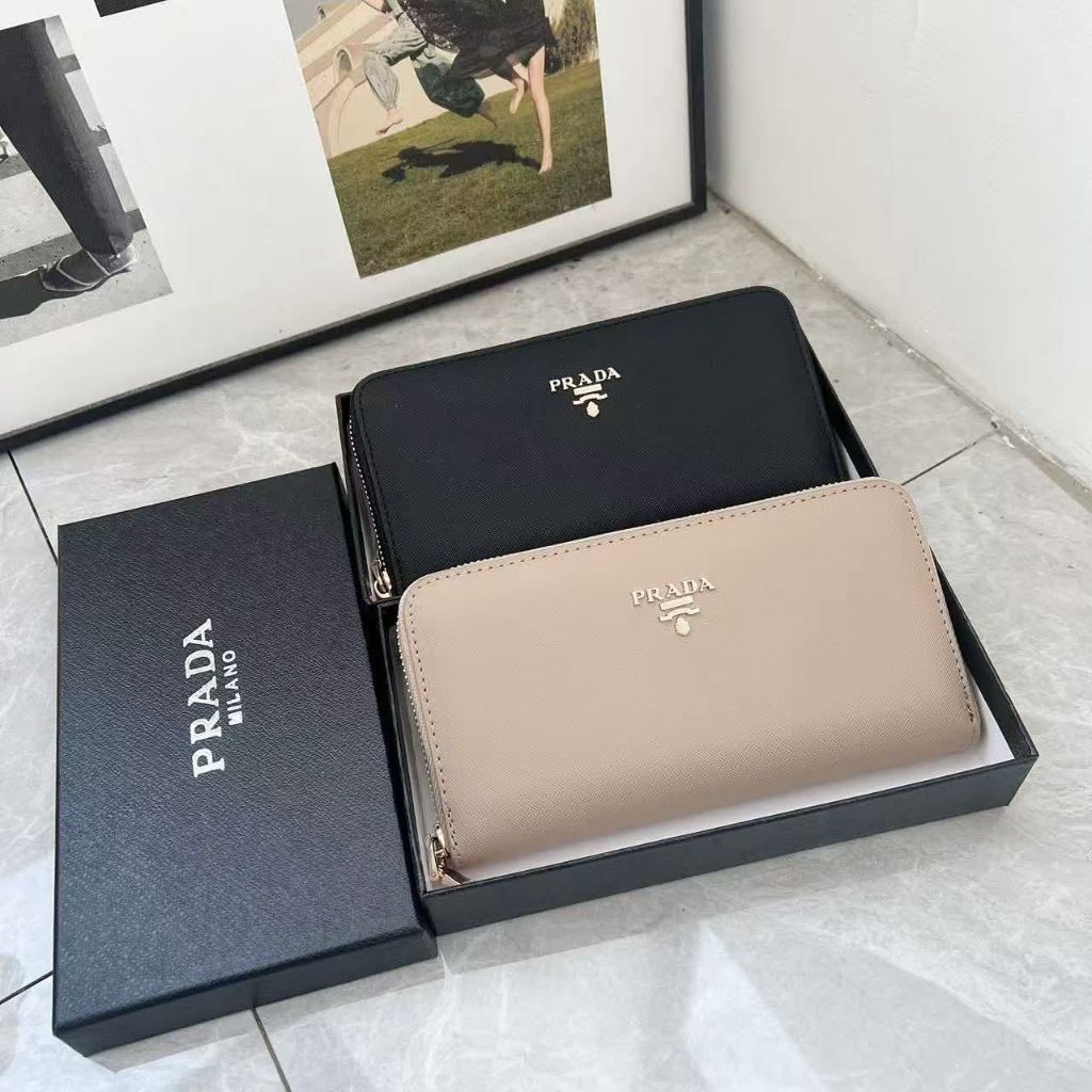 prada fashion long wallet with box | Shopee Philippines