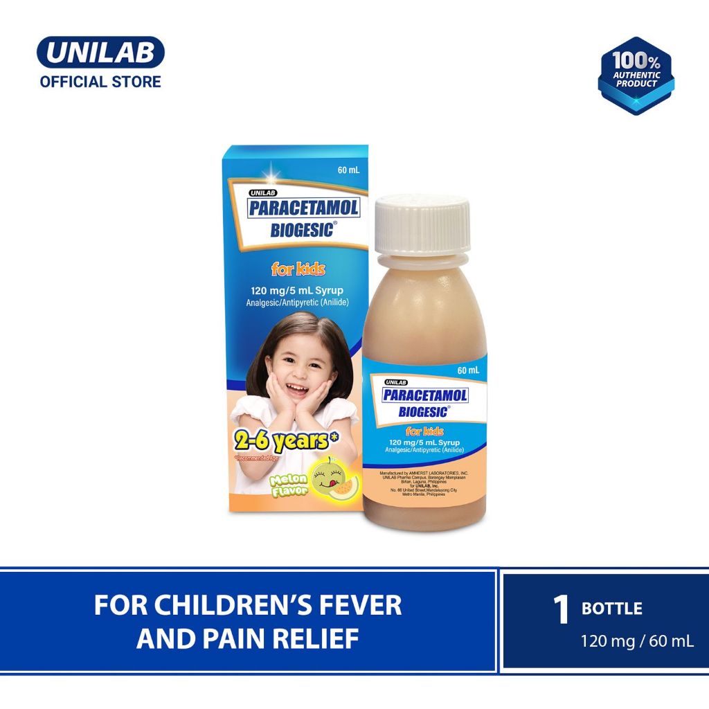 Biogesic for Kids 120mg Melon Syrup 60ml (for Children's Fever and Pain ...