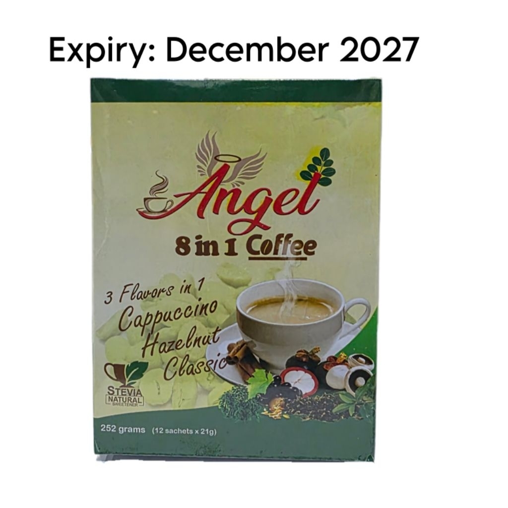ANGEL 8 in 1 Coffee : Expires DECEMBER 2027: 252 grams (12 sachets x ...