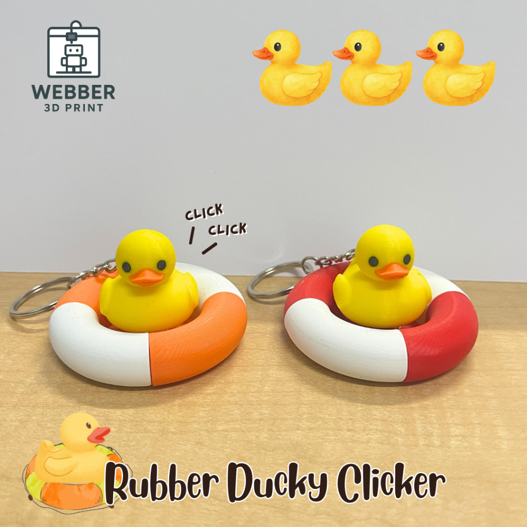 CLICKER - Webber 3D Print : Rubber Ducky Clicker Keychain Fidget Toy ...
