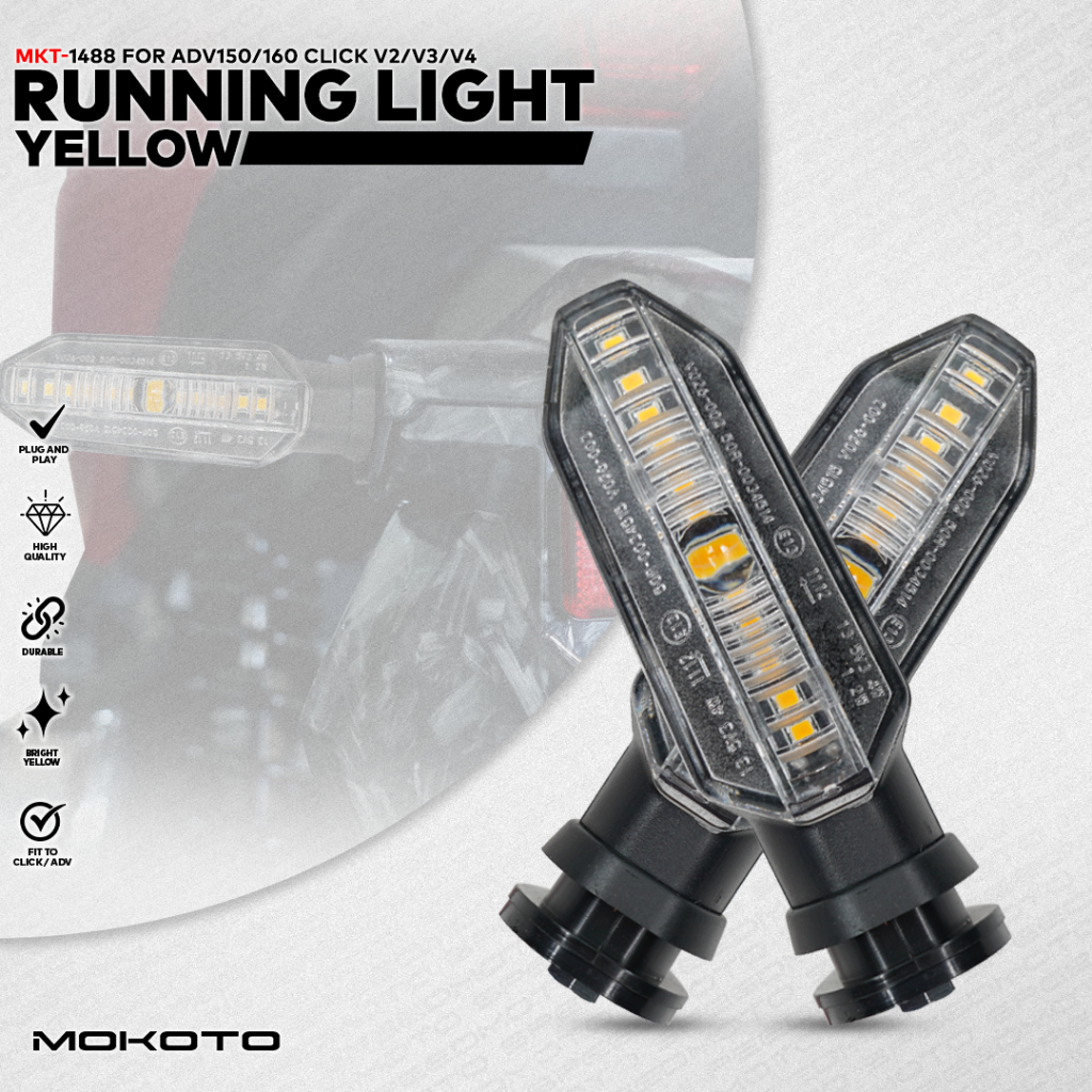 MOKOTO CLICK V2 V3 V4 ADV150/160 LED RUNNING SIGNAL LIGHT YELLOW MKT ...