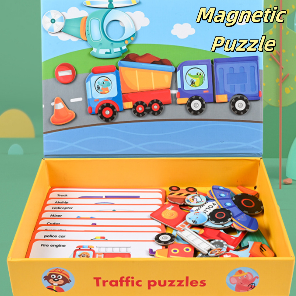 Magnetic Puzzle Board Magnet Puzzle Box Magnetic Paper Puzzle Set Kids ...