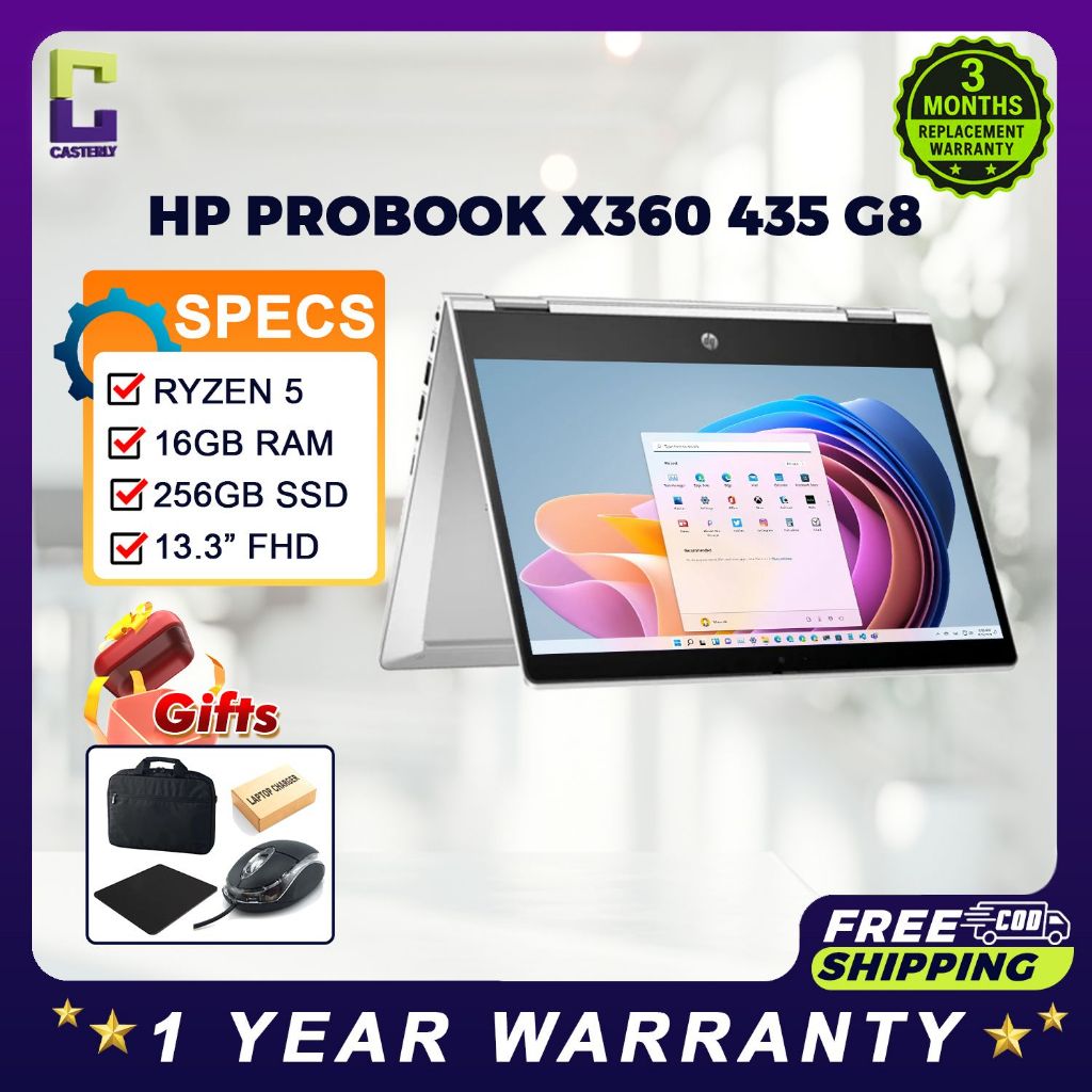 HP PROBOOK X360 435 G8 AMD RYZEN 5 | 16GB RAM + 256GB SSD | 6 MONTHS ...