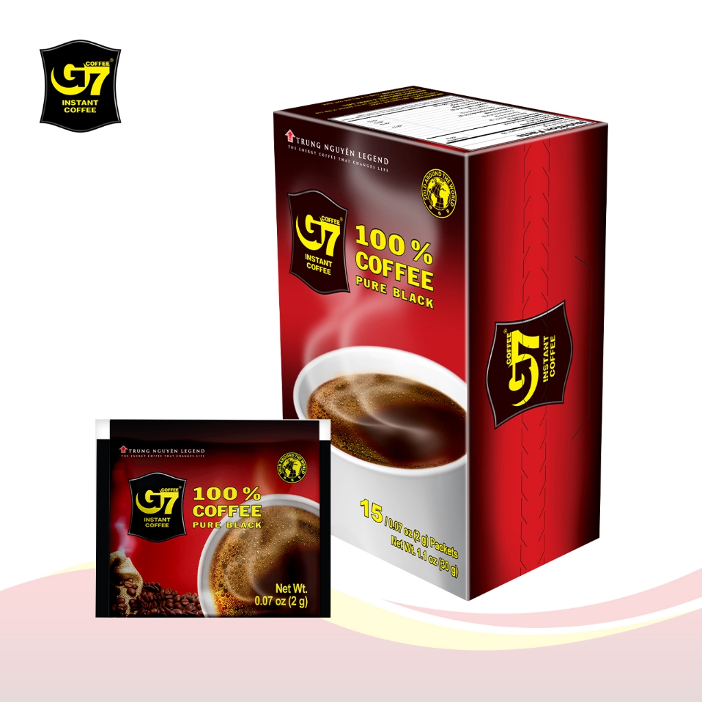 Trung Nguyen G7 Pure Black Instant Coffee (Box of 15 sachets) | Shopee ...