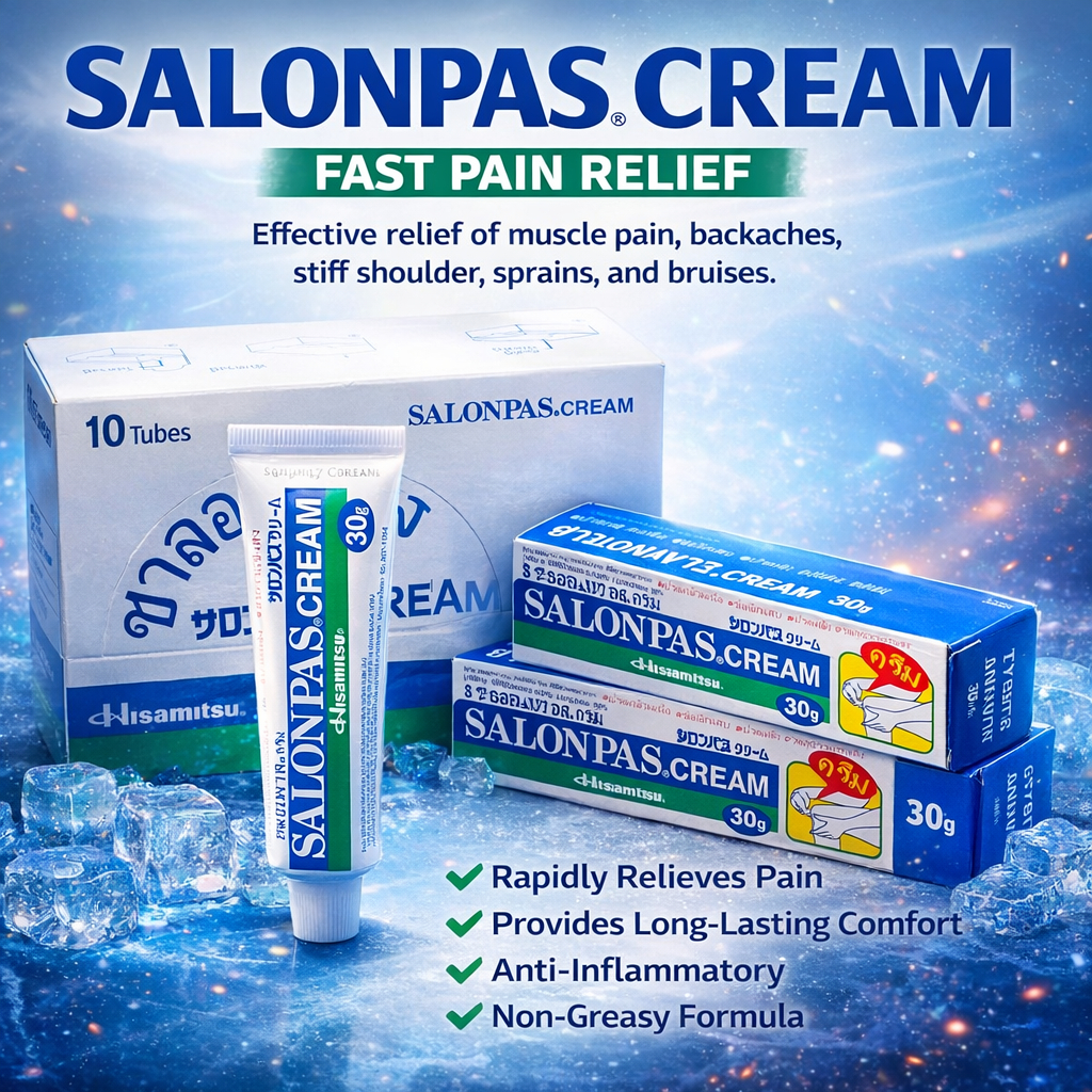 SALONPAS CREAM Fast Pain Relief – Rapid Muscle & Joint Relief, Long ...