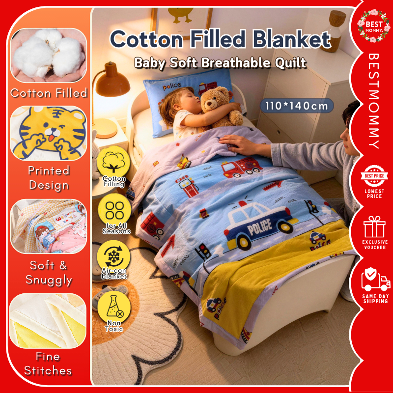 BESTMOMMY Baby Cooling Blanket Quilt Cotton Filled Cute Design ...