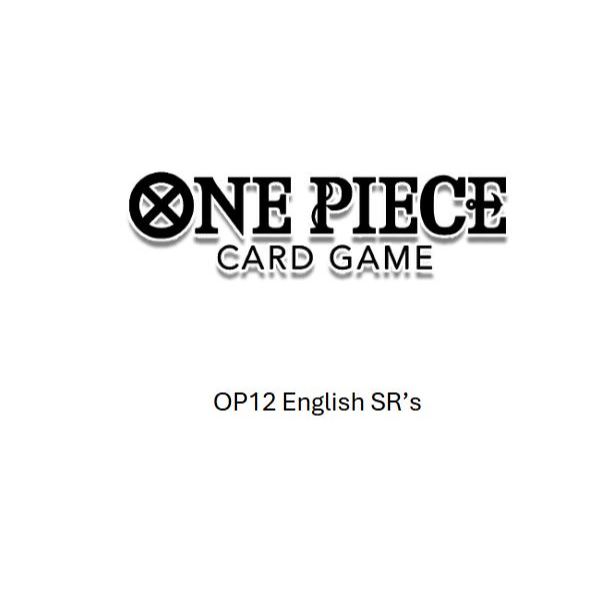 One Piece Card Game: OP 12 English SR's | Shopee Philippines