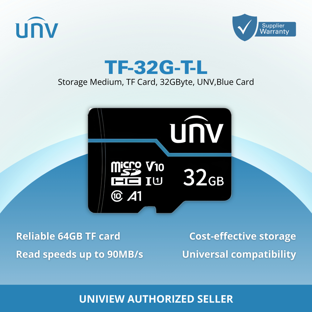 Unv | Uniview TF-32G-T-L 32GB TLC MicroSD Card A1 Memory Card - Blue ...