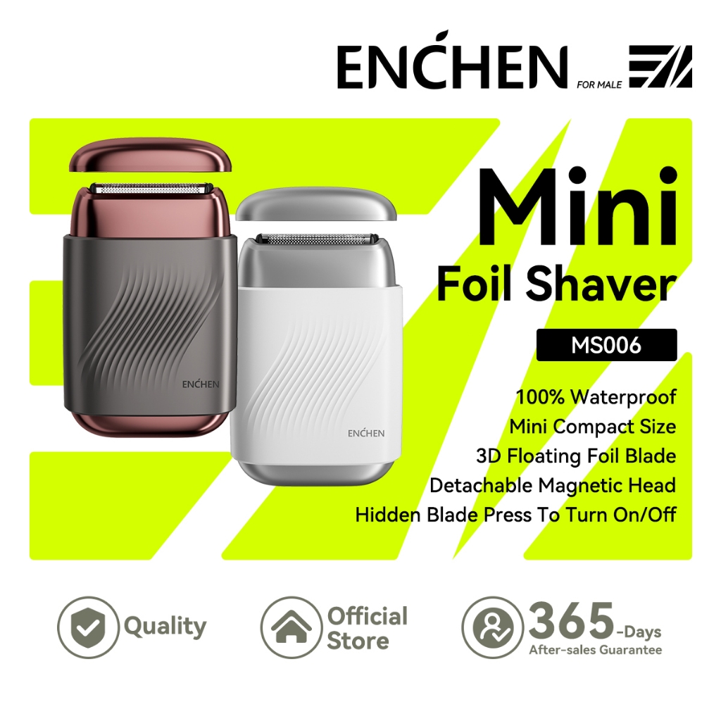 Enchen MS006 Mini Compact Electric Foil Shaver Magnetic Pop-up Blade ...