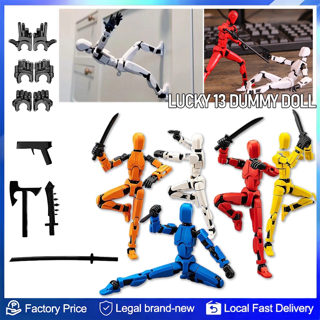 Lucky 13 Action Figure Fully Movable 3D Printed Robot Dummy Toy figure ...