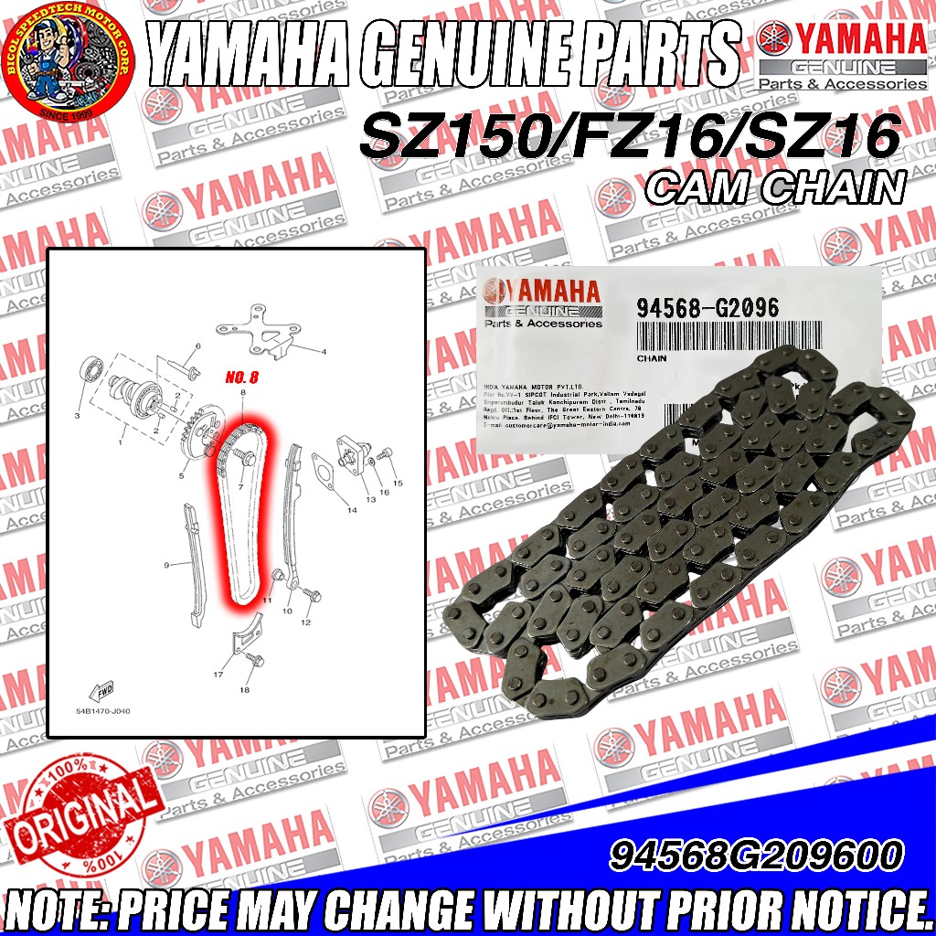 SZ16/SZ150/FZ16 2013/2015 MODEL/YTX 125 CAM CHAIN (YGP) (GENUINE: 94568 ...