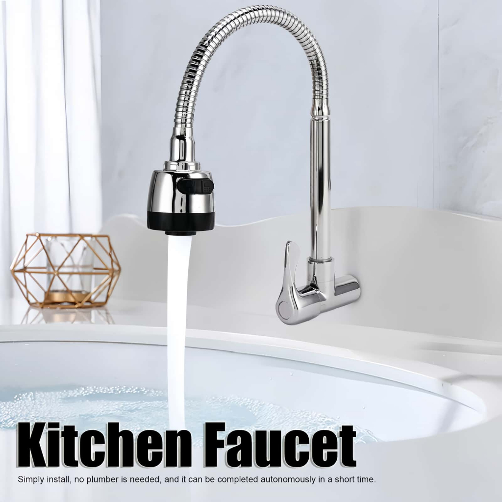 1pcs Single-Tube Cold-Wall Rotary Faucet with 360° Rotation, 2-Mode ...