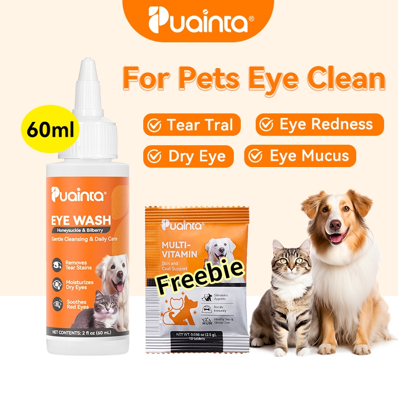 PUAINTA Pet Eye Cleaner for Dogs and Cats Tear Stains Remove Eye Wash ...