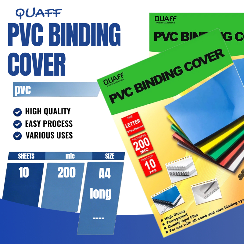 QUAFF 10 Sheets Binding Covers (Clear PVC/Frosted Matte PP) | Shopee ...
