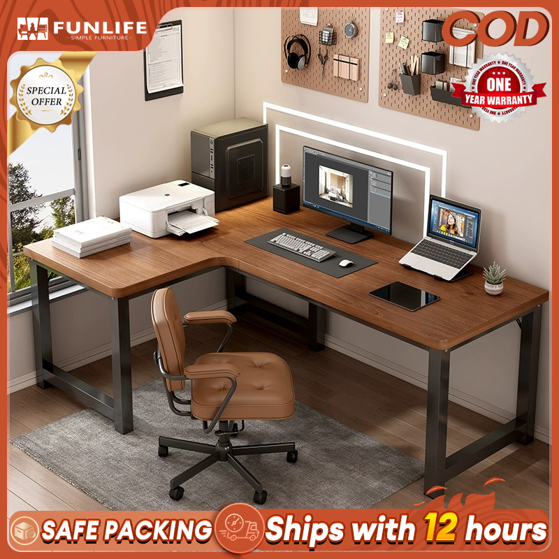 L Shape Table Study Computer Table Wooden Corner Desk Office Table ...
