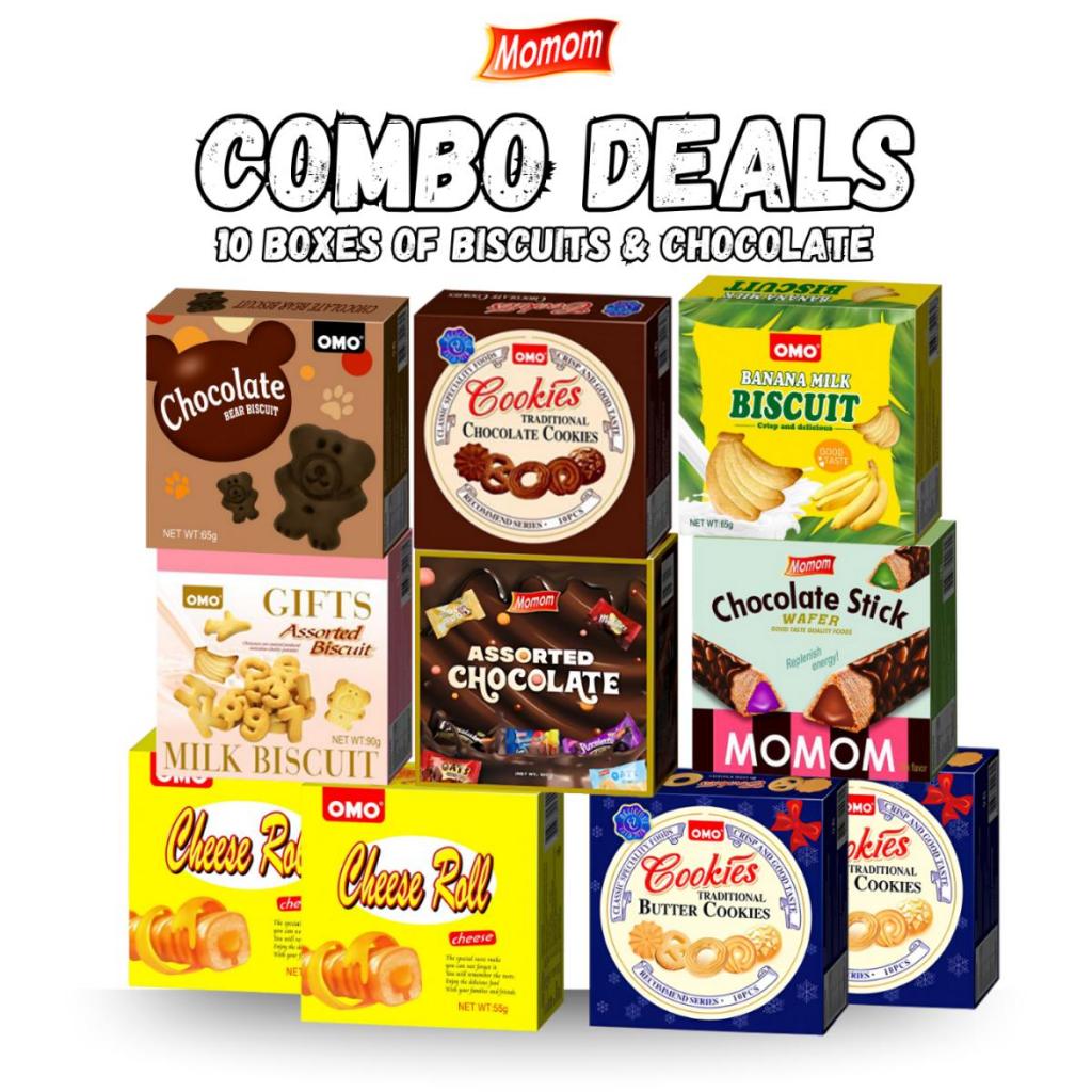 [Combo Deals] Momom Food 10 Boxes of Assorted Snacks – Chocolate, Hi ...