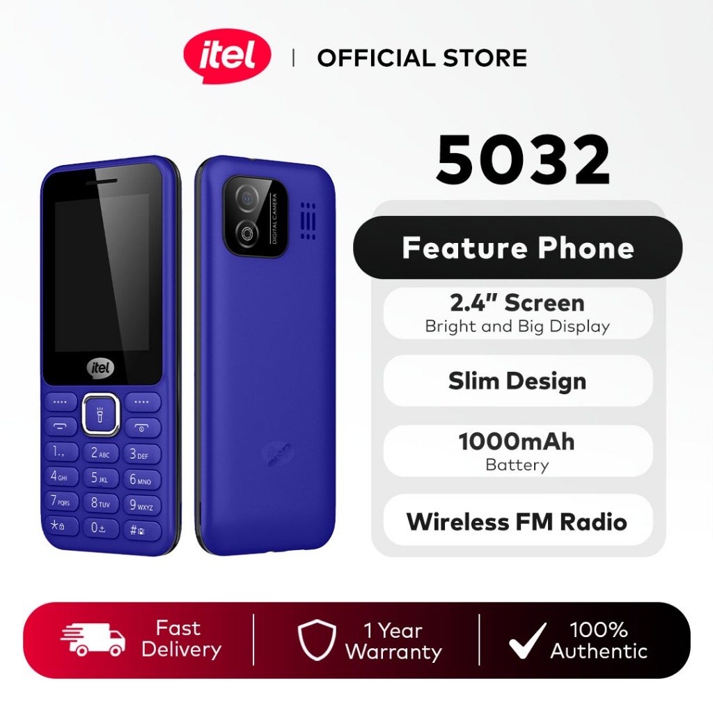 itel 5032 Basic Cellphone Original (Keypad) Ultra Slim 2.4" Screen ...