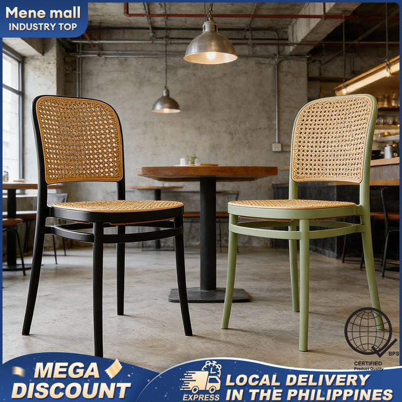 Nordic Rattan Chair Vine Woven Plastic Dining Chair Thickened Backrest ...