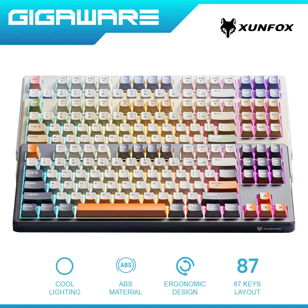 XUNFOX K60 Wired USB RGB Gaming Keyboard 87 Keys | Shopee Philippines