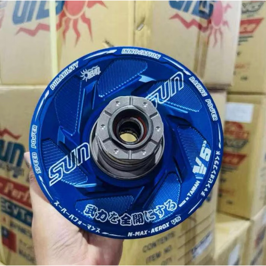 SUN RACING TORQUE DRIVE ASSY W/ BEARING NMAX/ AEROX FORGED BLUE/GREEN ...