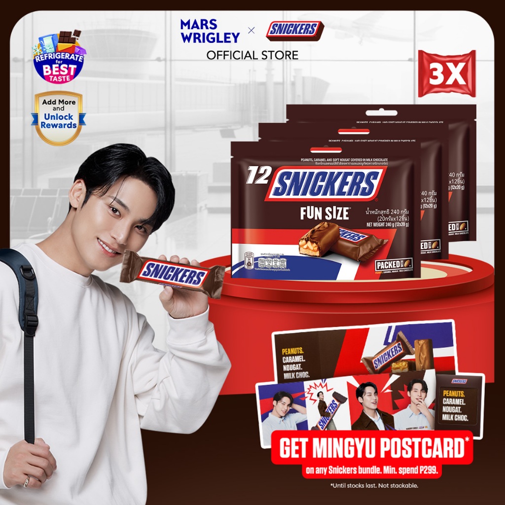 SNICKERS® Classic Chocolate Bar Funsize 240g [Bundle of 3] | Shopee ...