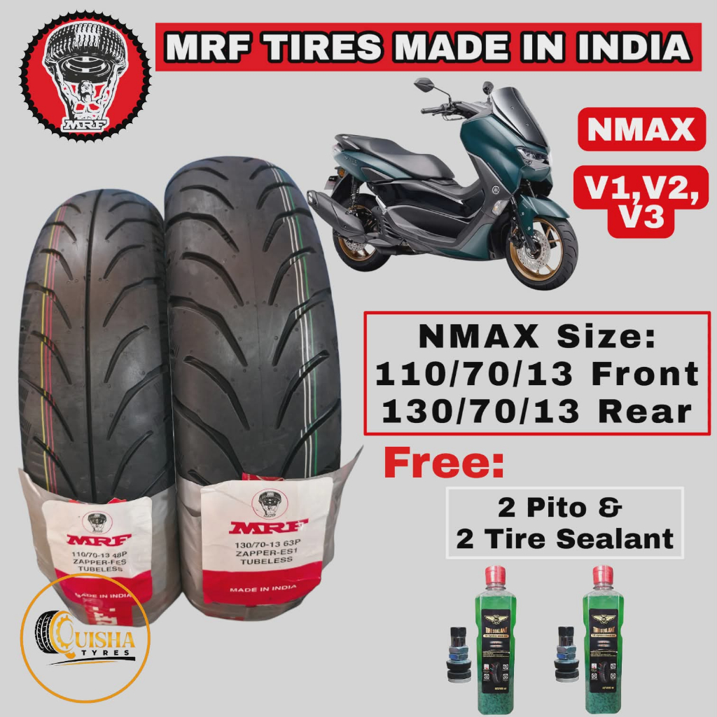 MRF TIRE MADE IN INDIA TUBELESS 110/70/13 & 130/70/13 FOR YAMAHA NMAX ...