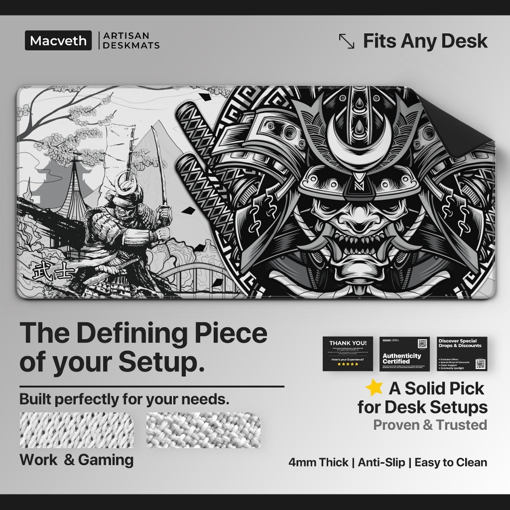 Macveth Mousepad | V2 Ronin Deskmat | Extended Large Gaming Mouse pad ...