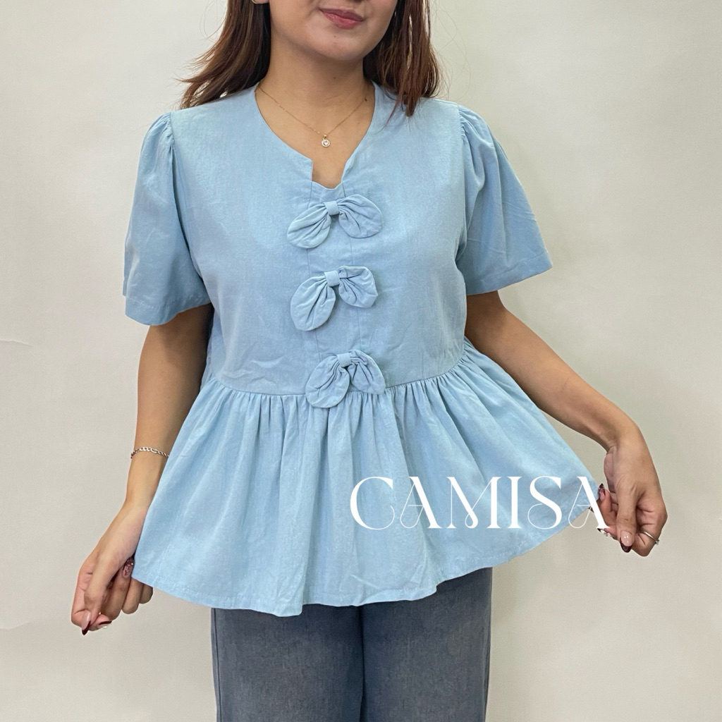 PLUS Maloi (L-3XL) Coquette Top Cotton Linen | Shopee Philippines