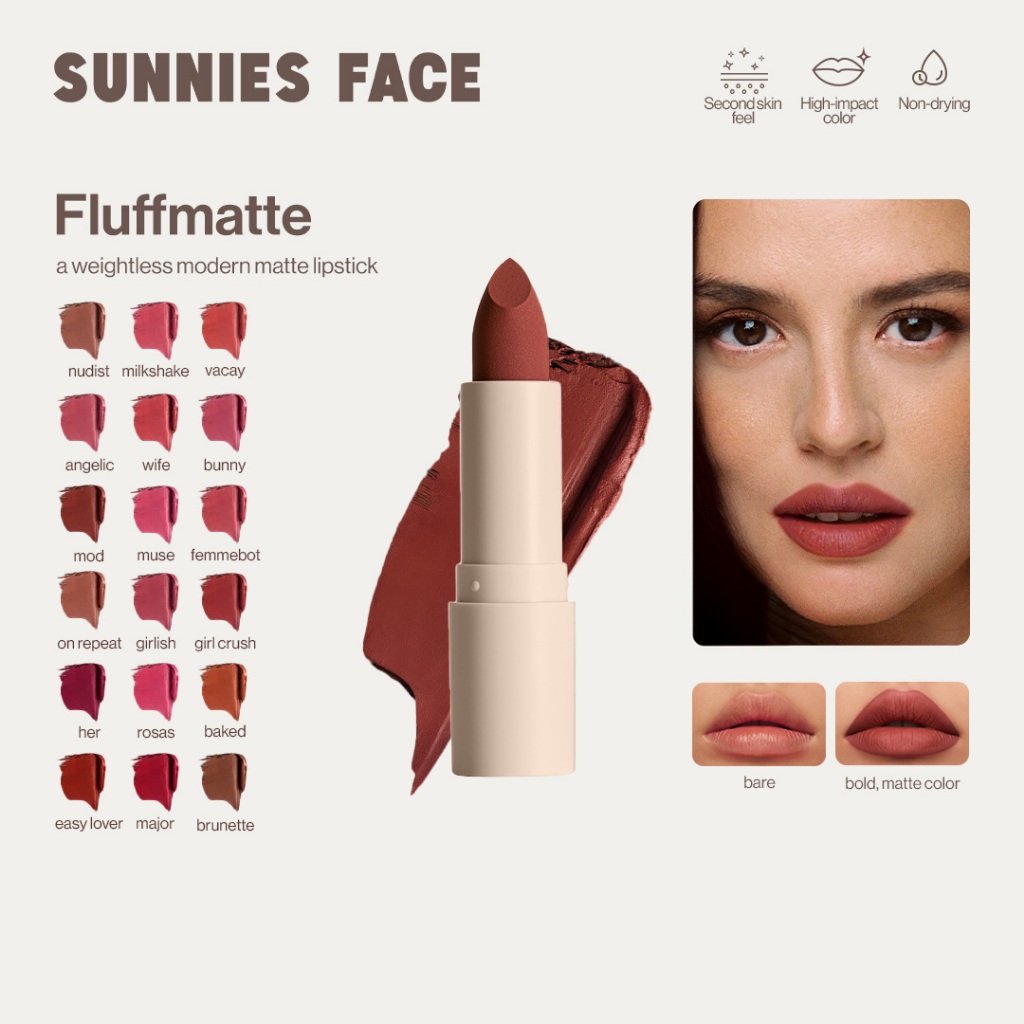 Sunnies Face Fluffmatte [Weightless Modern Matte Lipstick] | Shopee ...