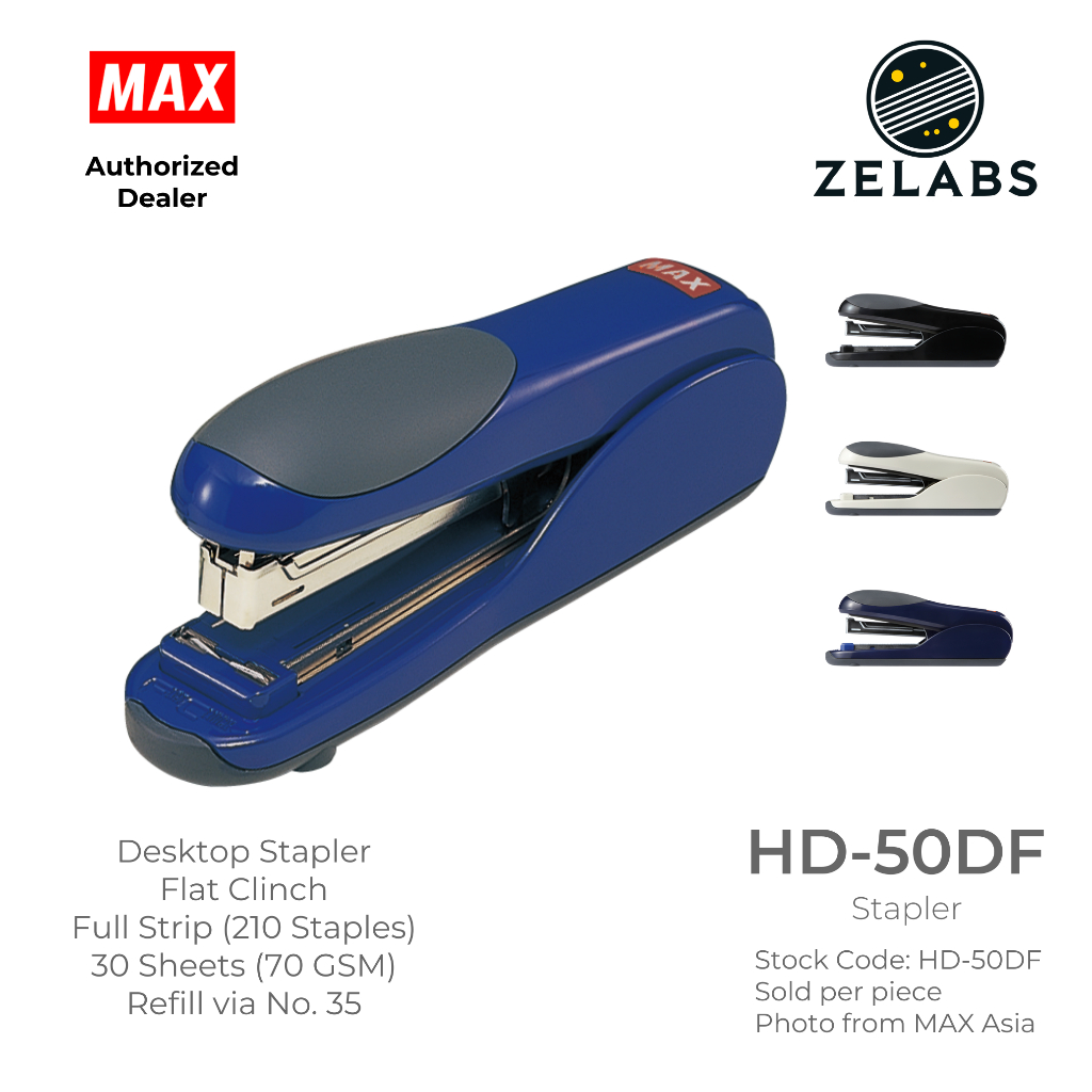 MAX HD-50DF Stapler - Flat Clinch Full Strip Desktop Stapler (Refill by ...