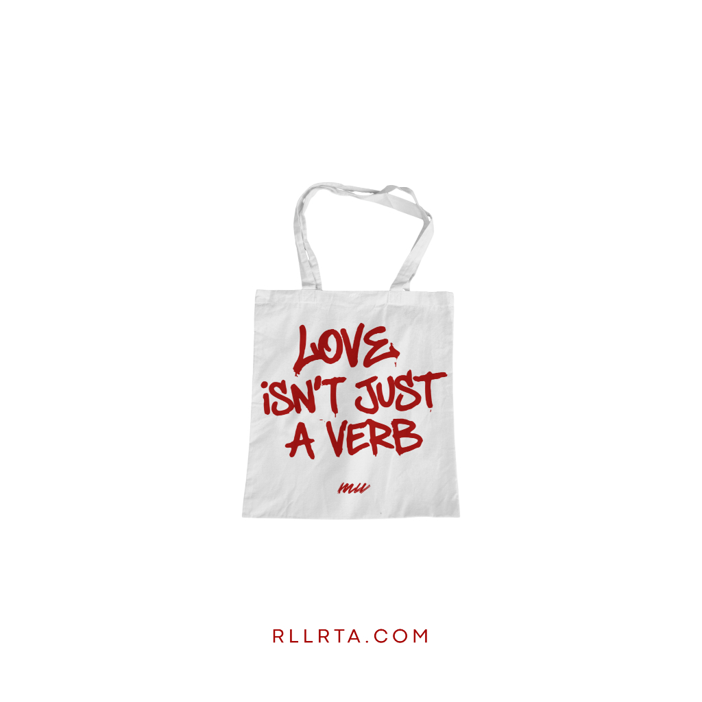 RLLRTA Canvas Tote Bag Love isn't Just a Verb | Shopee Philippines