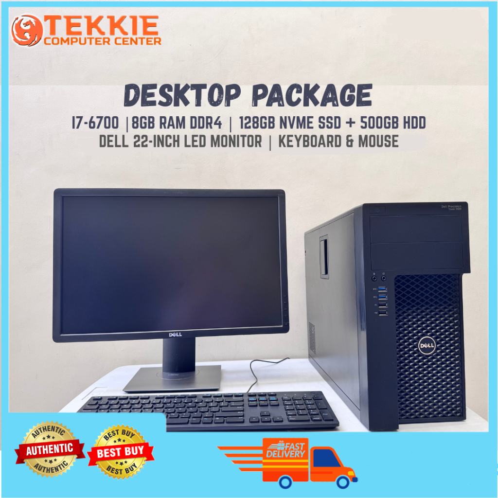 Dell Desktop Package I7-6700 | 16GB RAM DDR4 | 128GB NVMe SSD +500GB ...