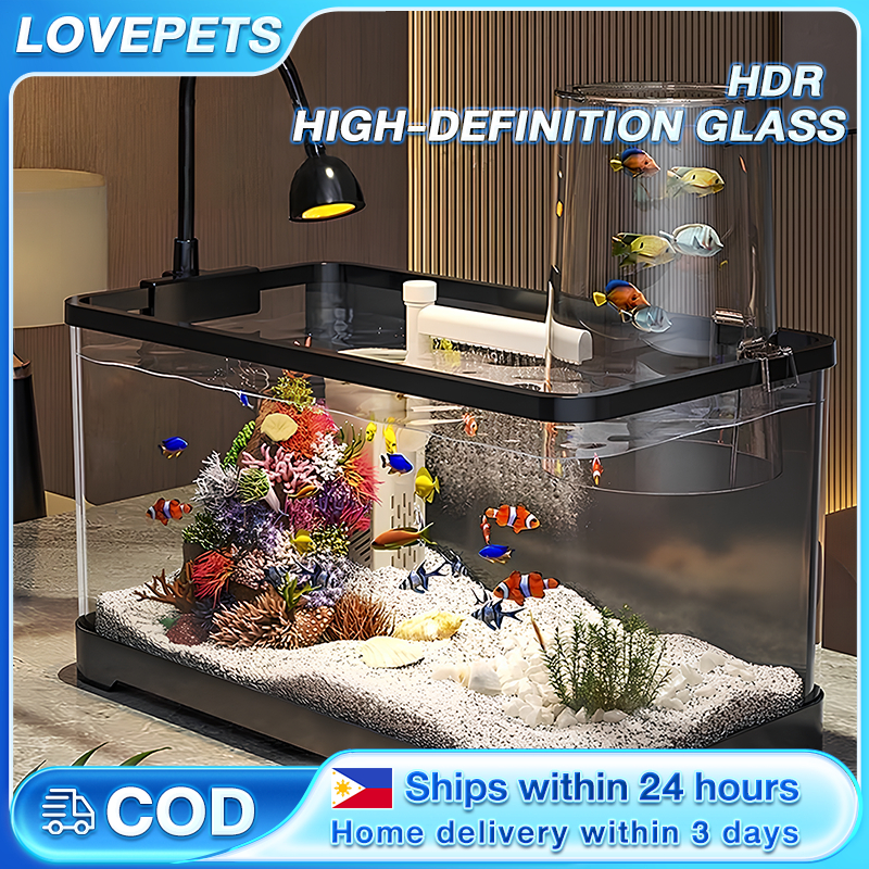 Fish Tank Self Cleaning Space Saving Siphon Aquarium with Waterfall ...