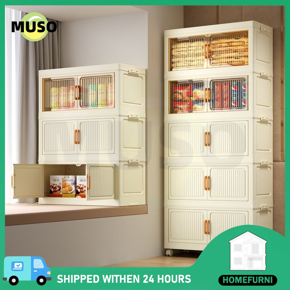 Storage Cabinet Foldable Cabinet For Kitchen 50-70cm Movable Organizer ...