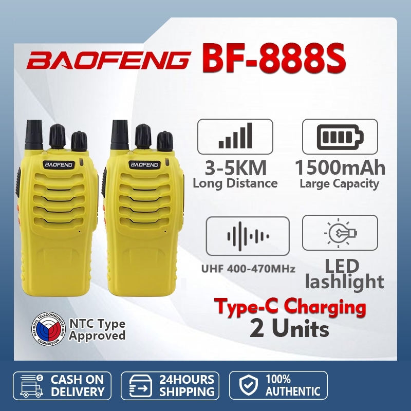 BaoFeng BF-888S Walkie Talkie Set of 2 5W 16CH 1500Mah Two Way Radio UHF 400-470HZ Walkie Talkie ...