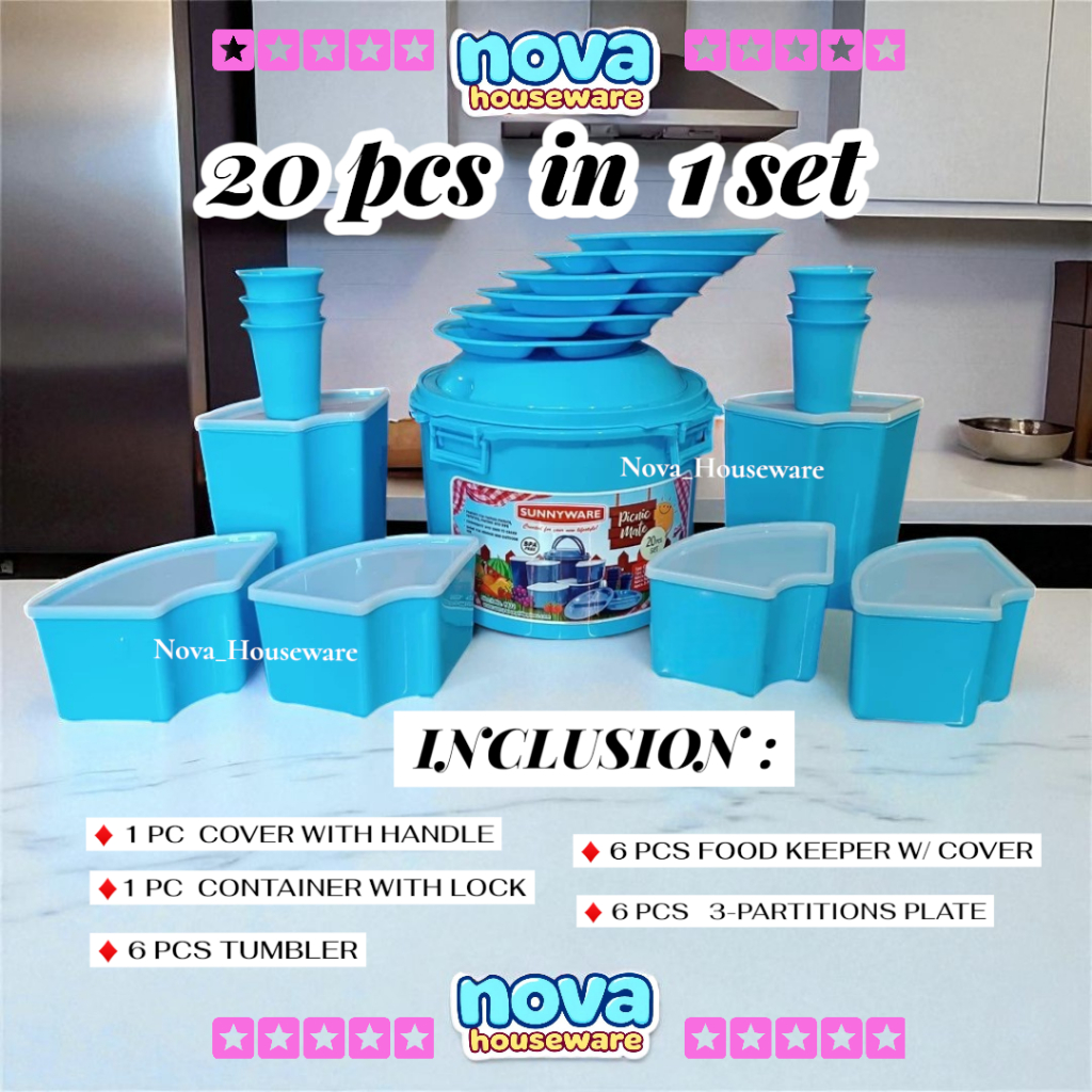 PICNICMATE Sunnyware 9822-AB 20 Pc. Picnic Mate Set - Picnicmate RANDOM ...