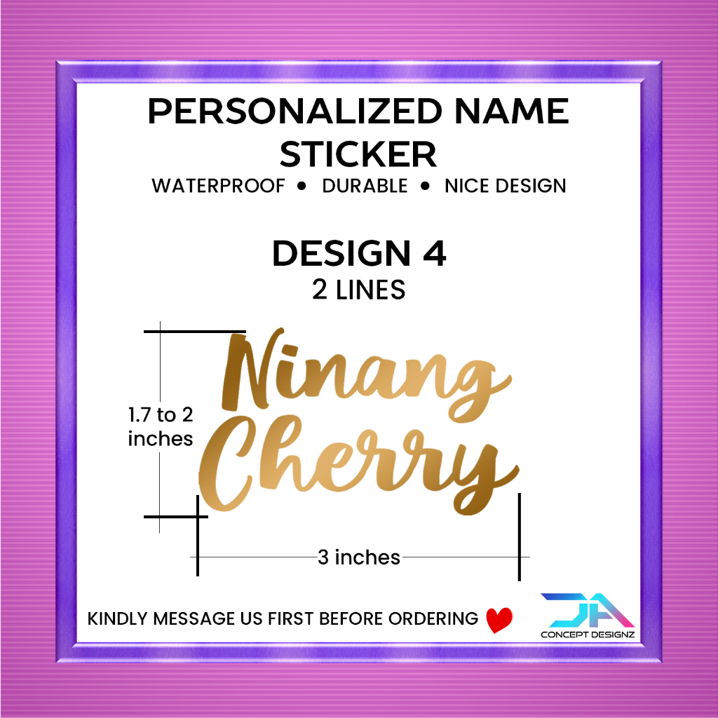 Personalized Sticker Names for Ninongs and Ninangs - Design 4, 5 and 6 ...