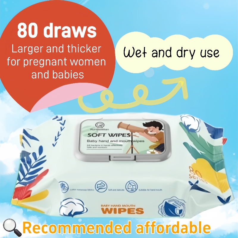 RunBeiMian baby wipes for new born baby 80 pcs per pack | Shopee ...