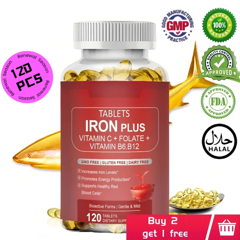 Mulittea Carbonyl Iron Tablets 68mg – With 250mg Vitamin C & Folate for ...