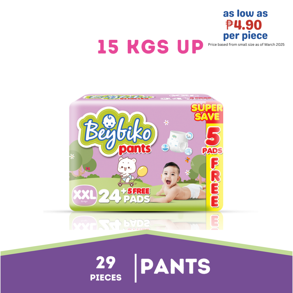 Beybiko Diapers Pants XXL (15 kgs up) - 24+5 FREE | Shopee Philippines