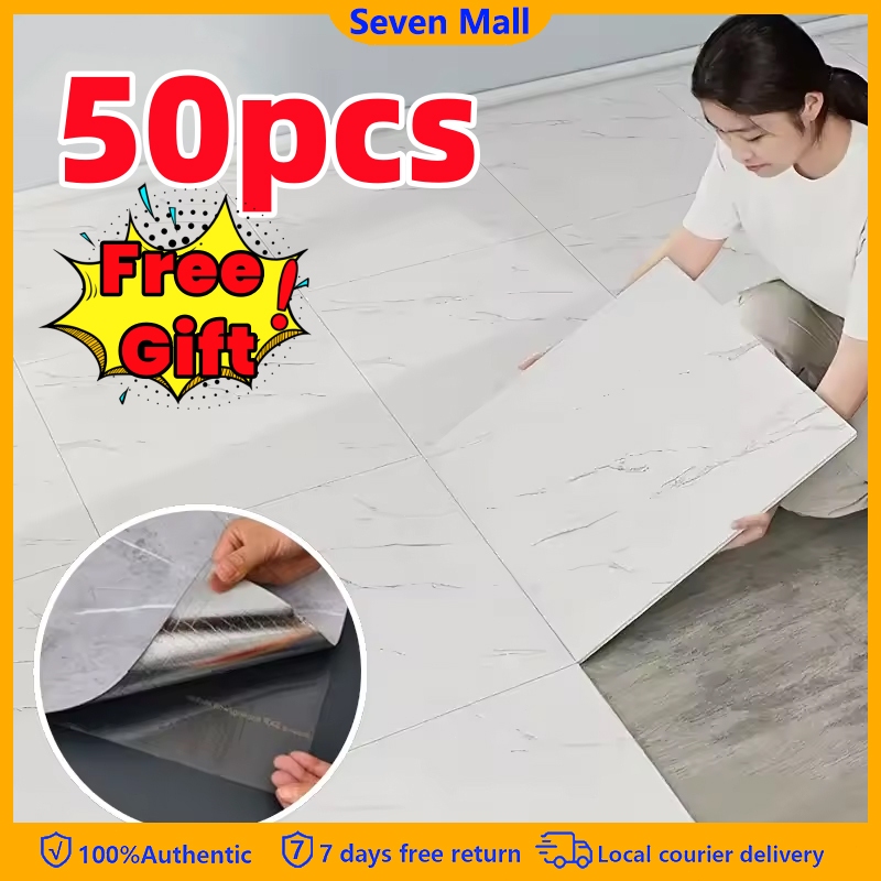 Free Gift 50PCS Marble Vinyl tiles 60X60CM Wear-Resistant Floor Sticker ...