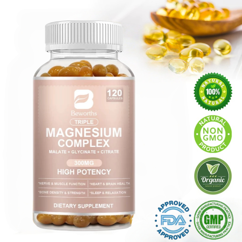 Triple Magnesium Complex Capsules 300mg - With Glycinate, Malate ...