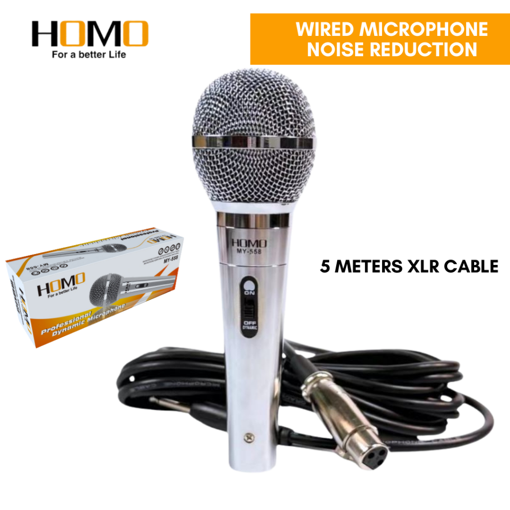 HOMO 5M Wired Metal Microphone with Noise Reduction Professional ...