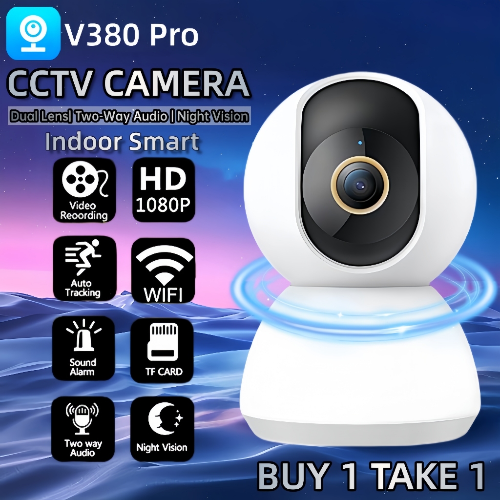 V380 Pro CCTV Camera Indoor WIFI Connect to Cellphone With Voice 1080P ...